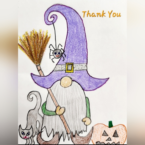 Hand Crafted | Office | Art Work By Seller Witch Gnome Thank You ...
